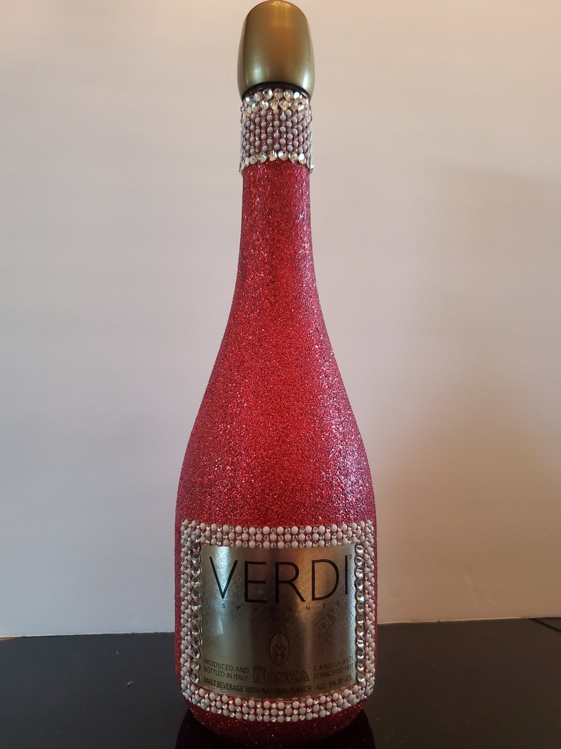 Glittered and Blinged Champagne Bottle Decanter - Etsy