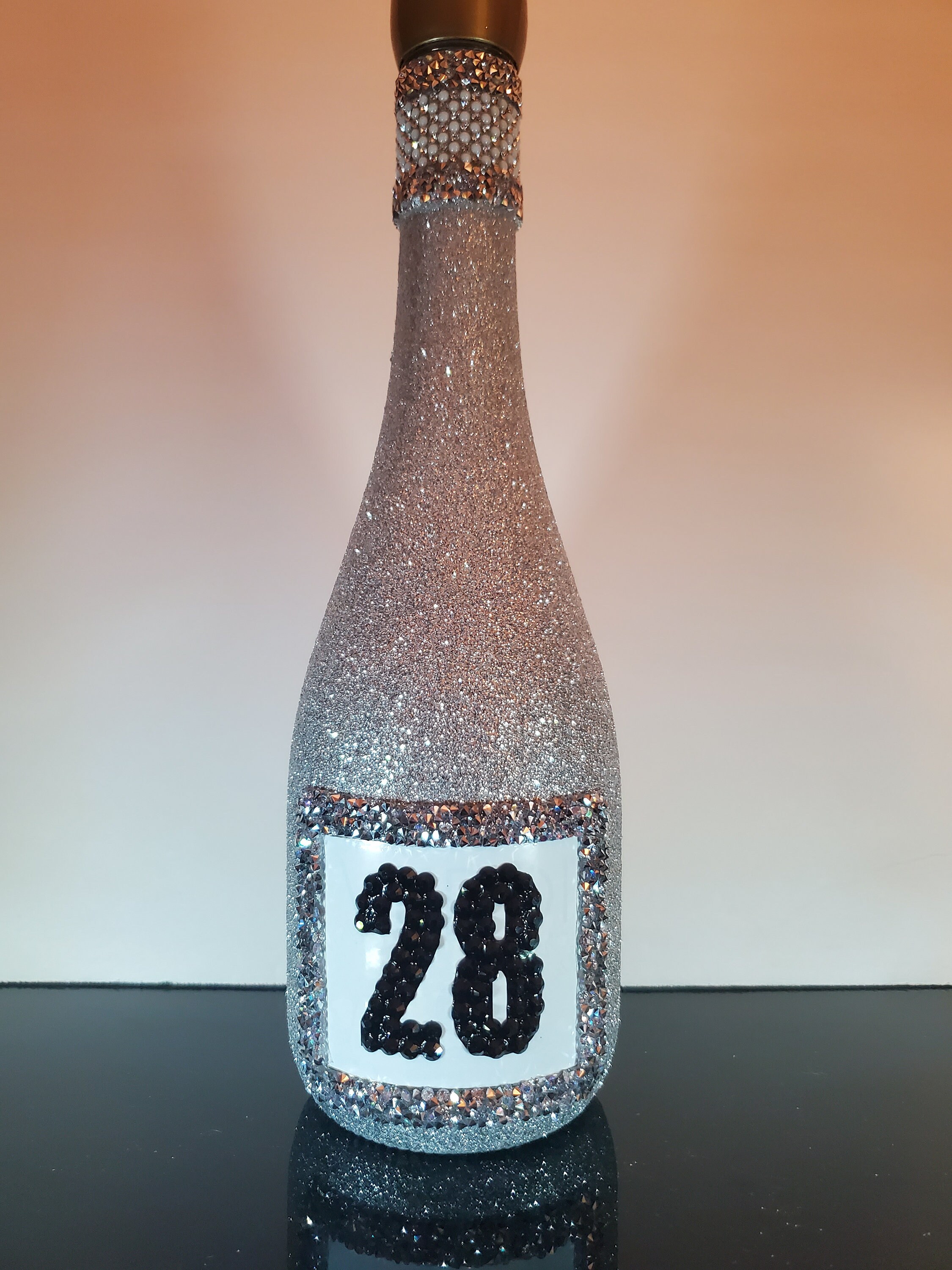 Glittered and Blinged Champagne Bottle - Etsy