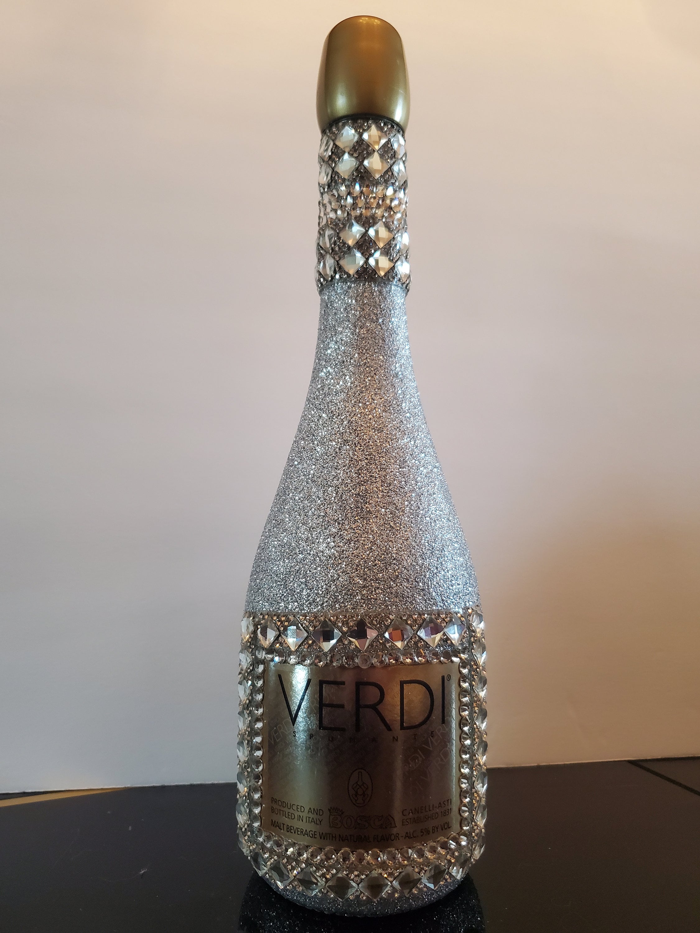 Glittered and Blinged Champagne Bottle - Etsy
