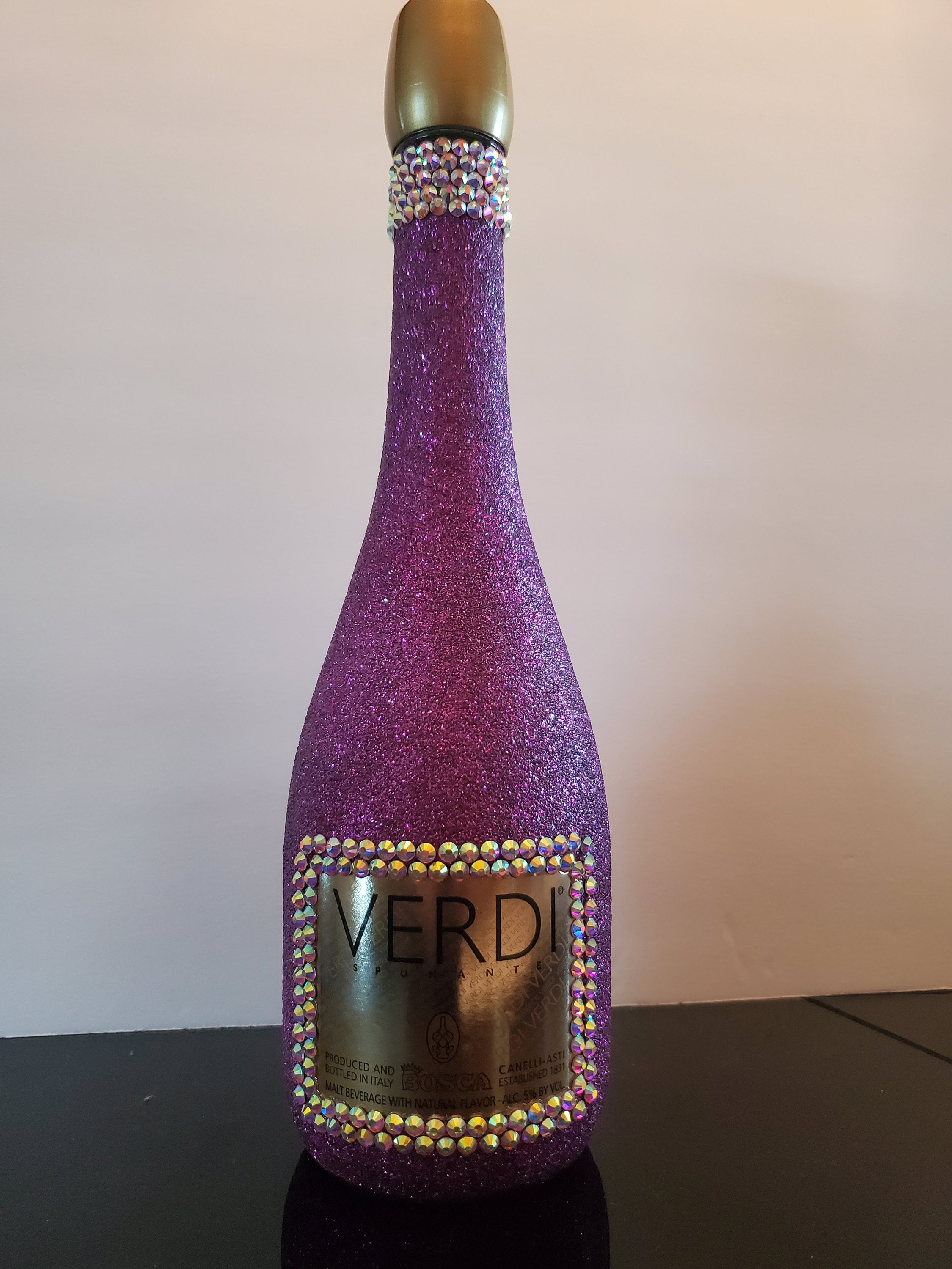 Glittered and Blinged Champagne Bottle - Etsy
