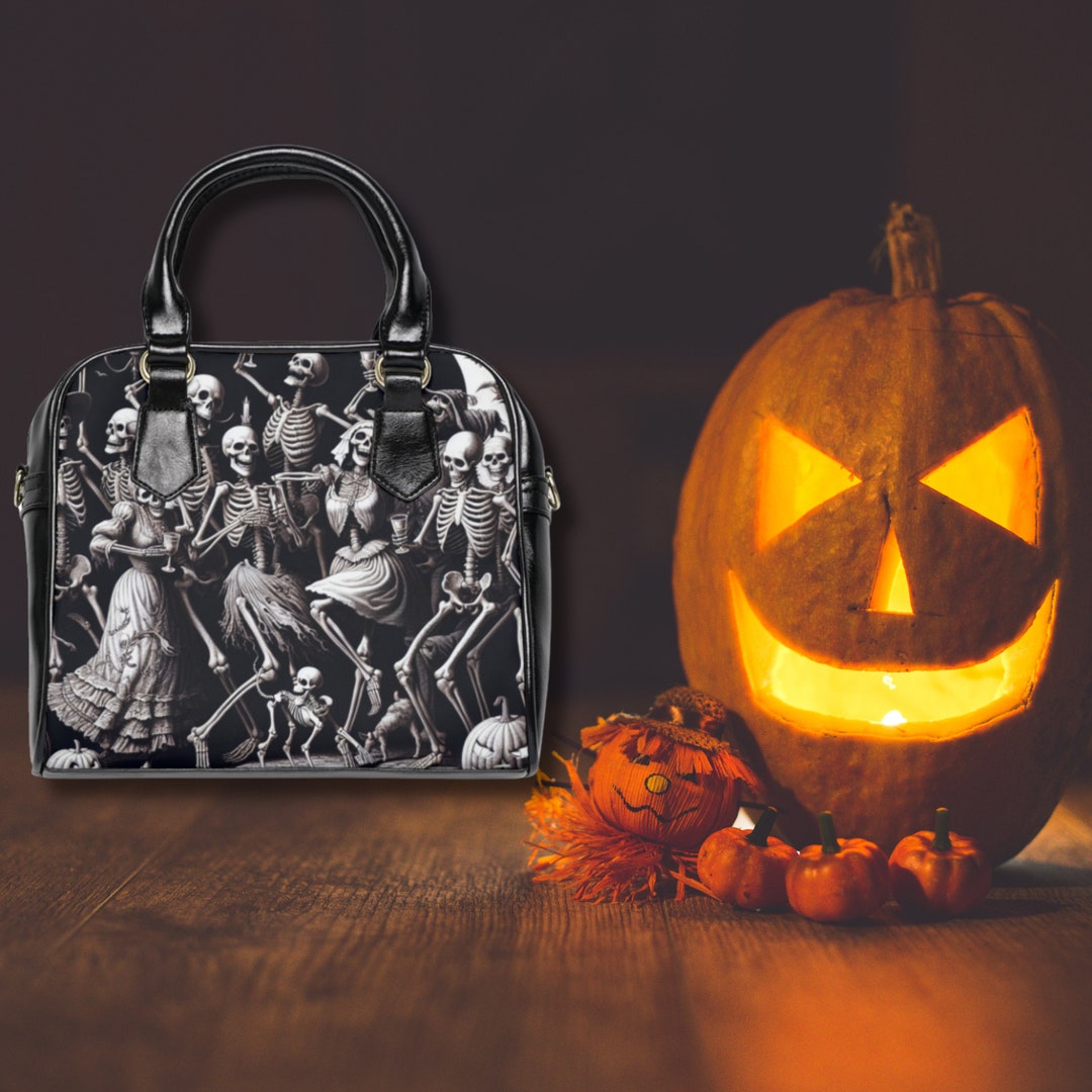 Stylish Spooky Skeletons Shoulder Bag Festive Halloween Handbag for ...