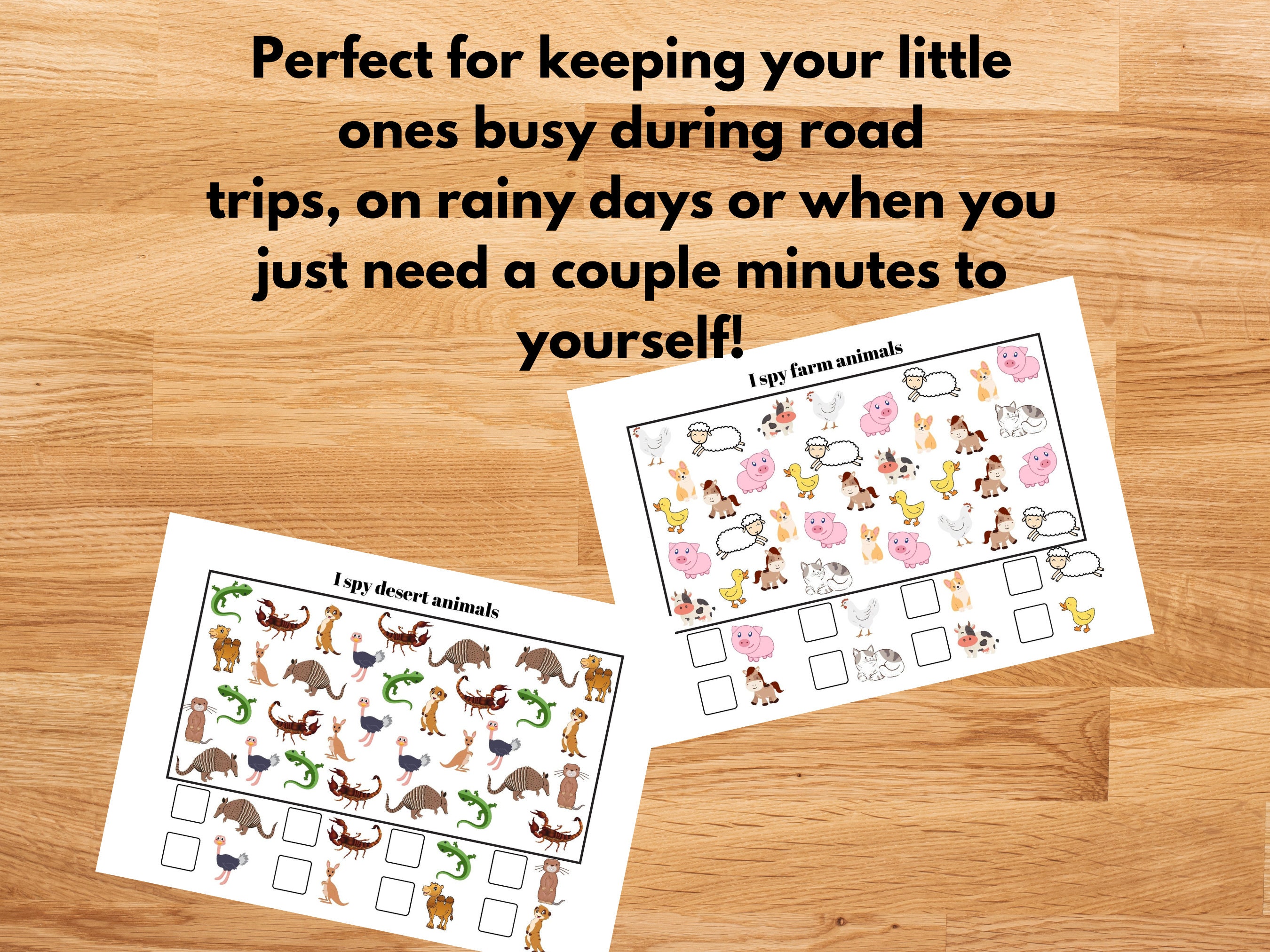 Animal I Spy Printable Game for Toddlers, Counting Math Games, Find and ...