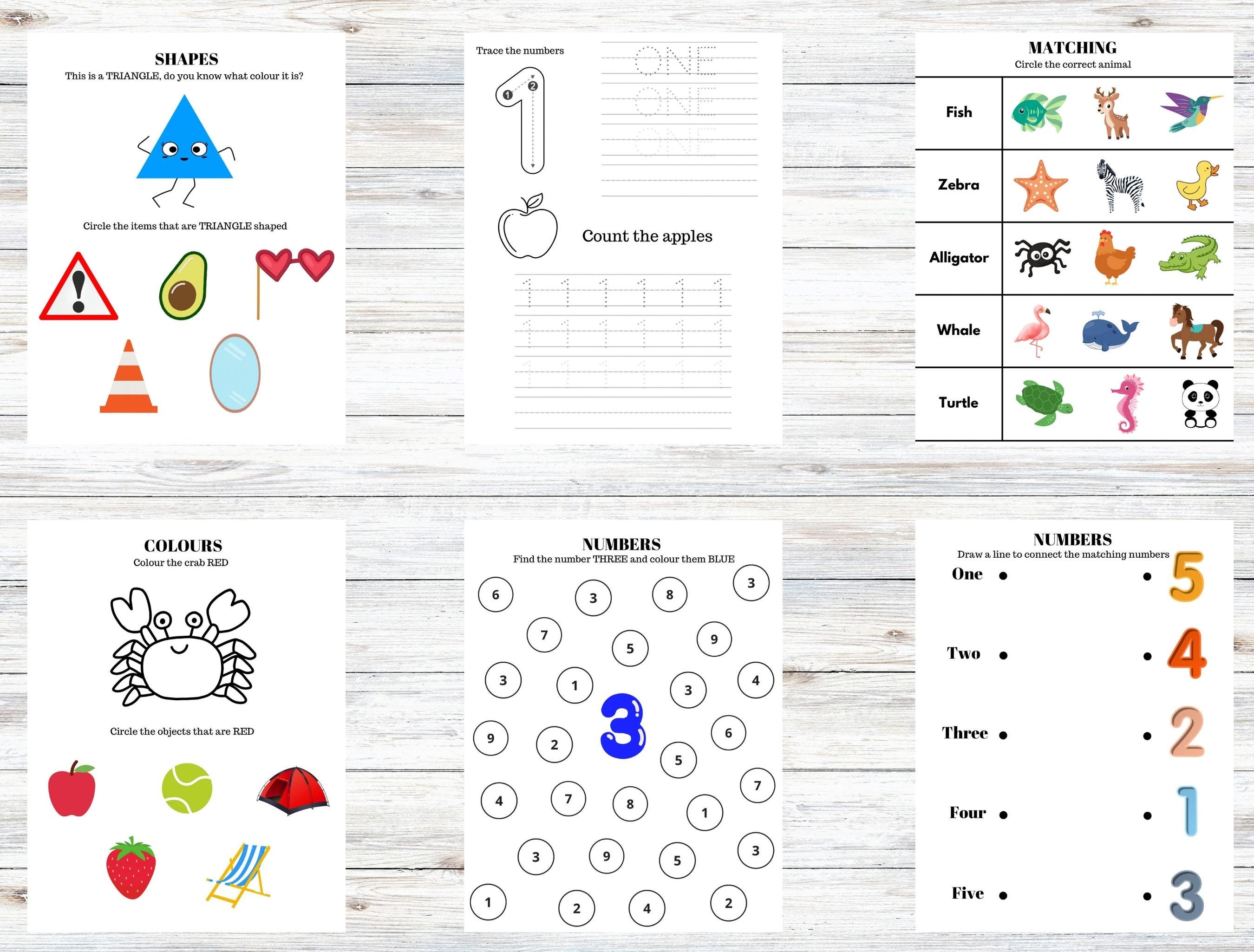 Toddler Printable Learning Worksheet Bundle Alphabet Abcs - Etsy