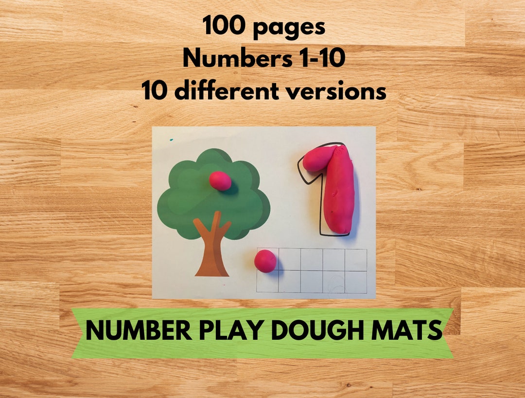 Number Play Dough Mats Printable, Counting and Number Recognition 1-10 ...
