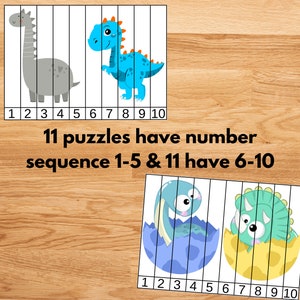 Dinosaur Sequencing Puzzle Printable Activity for Toddlers Perfect for ...