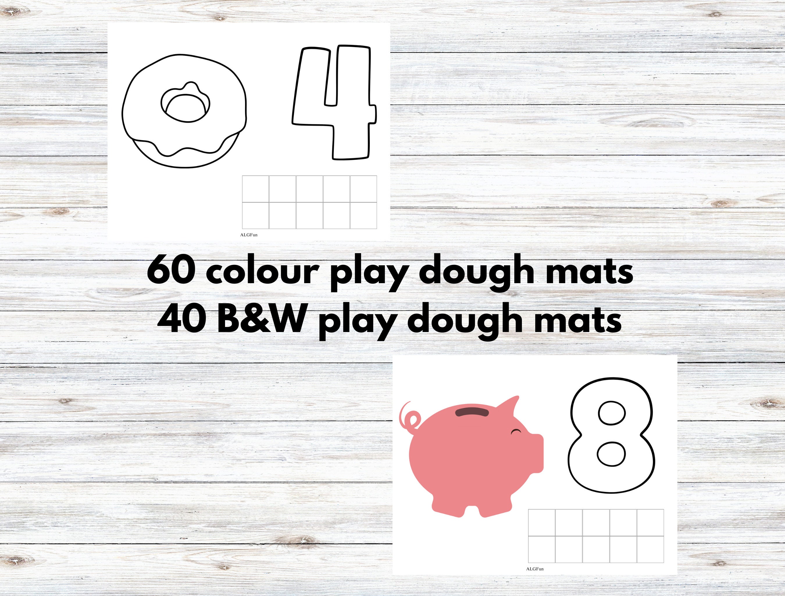 Number Play Dough Mats Printable, Counting and Number Recognition 1-10 ...