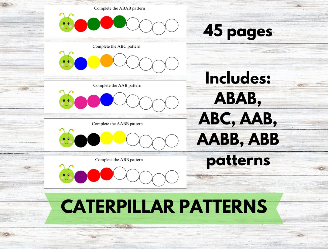 Caterpillar Pom Pom Pattern Printable, Color Matching Game, Fine Motor ...