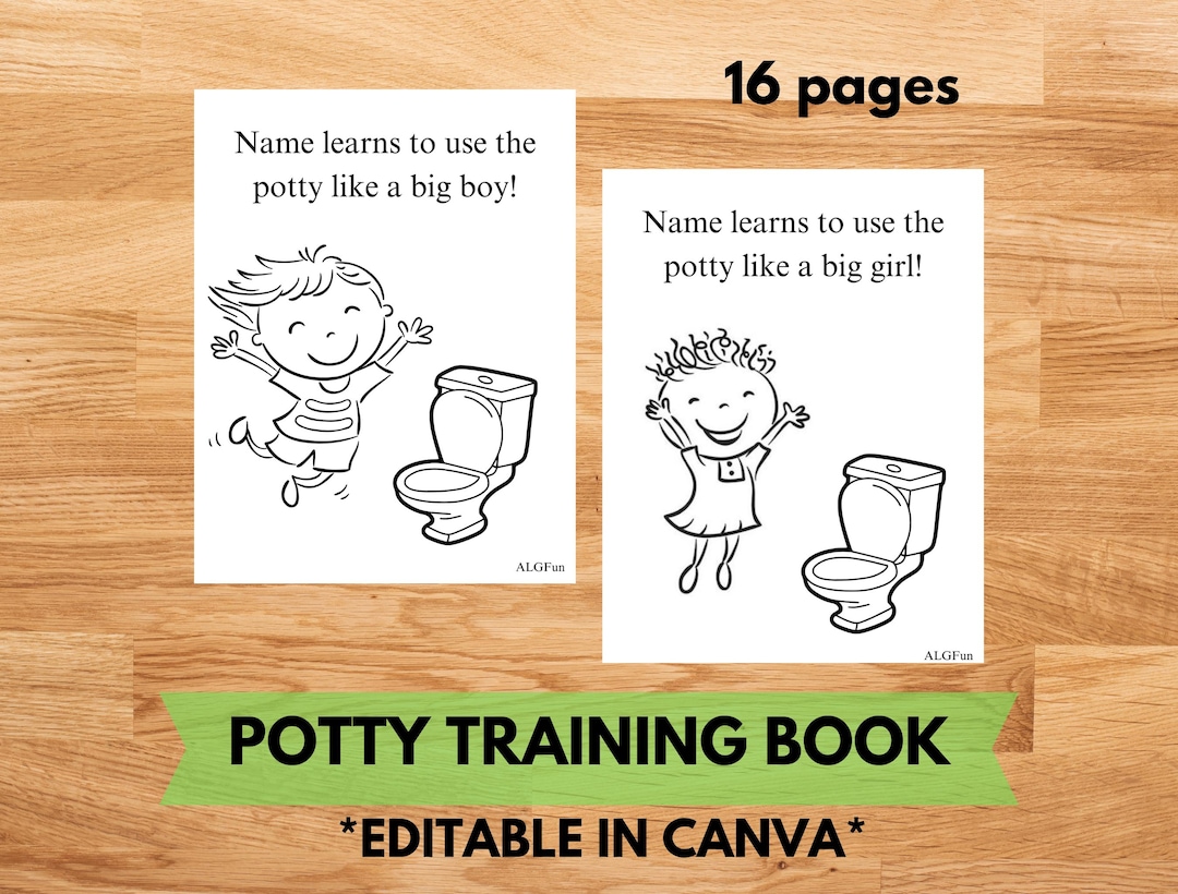 Potty Training Book for Boys and Girls Printable, Personalized in Canva ...