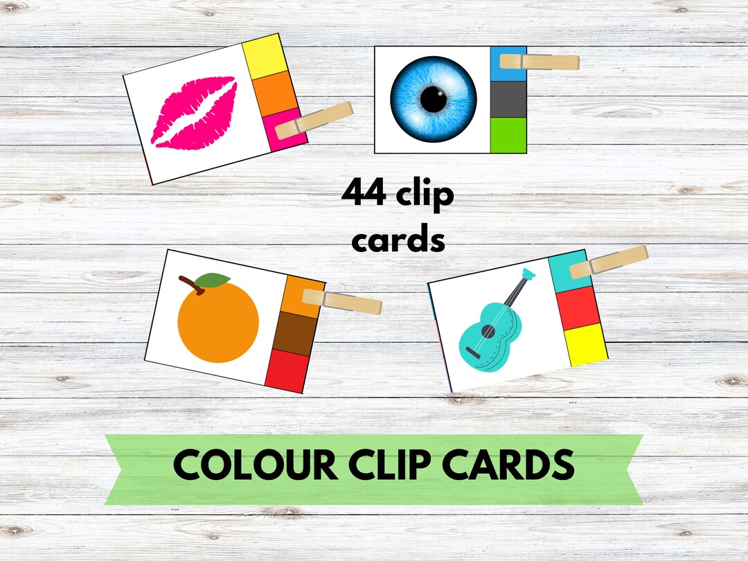 Colour Clip Card Educational Resource Color Recognition - Etsy