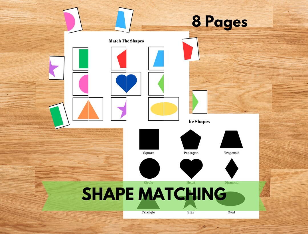 Shape Matching Halves Puzzle Toddler Printable Activity. Perfect for ...