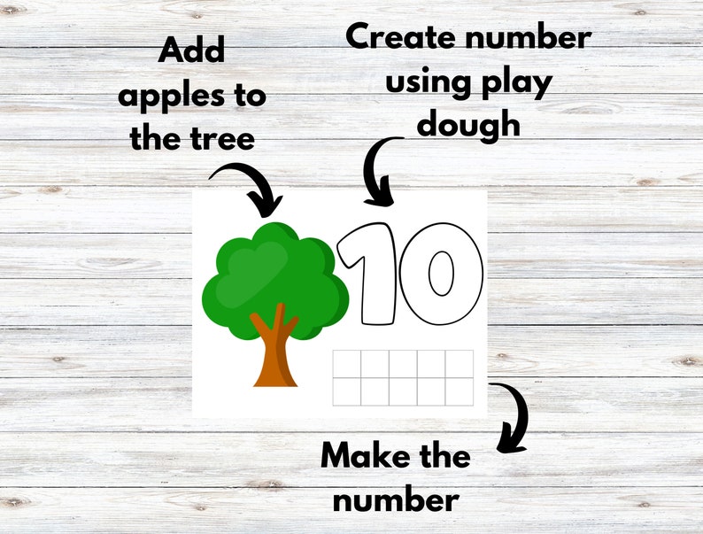 Number Play Dough Mats Printable, Counting and Number Recognition 1-10 ...