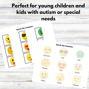 Match the Emotion Halves Printable, Feelings Chart Calm Down Corner ...