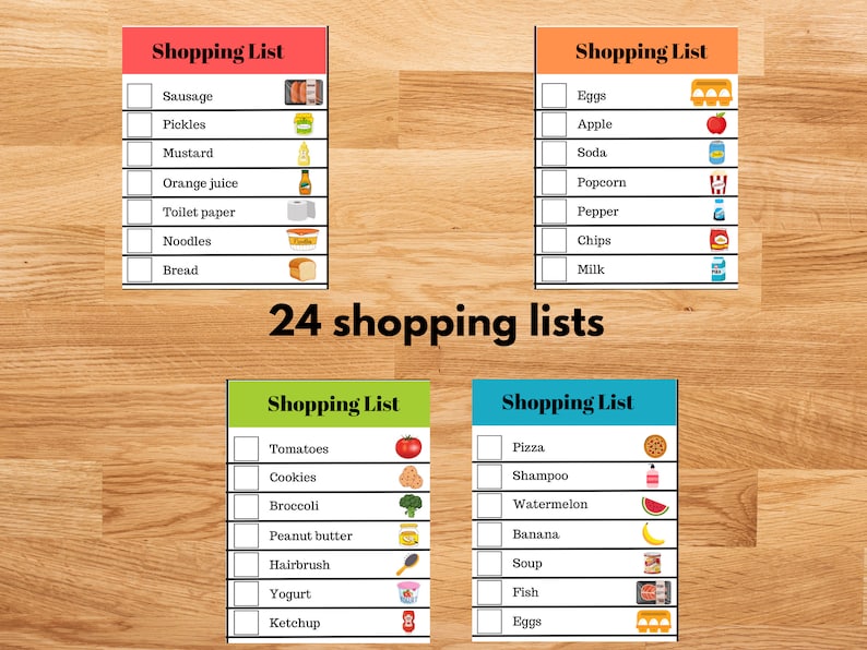 Grocery Shopping Pretend Play Printable, Supermarket Grocery List ...