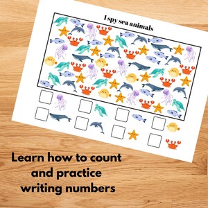 Animal I Spy Printable Game for Toddlers, Counting Math Games, Find and ...