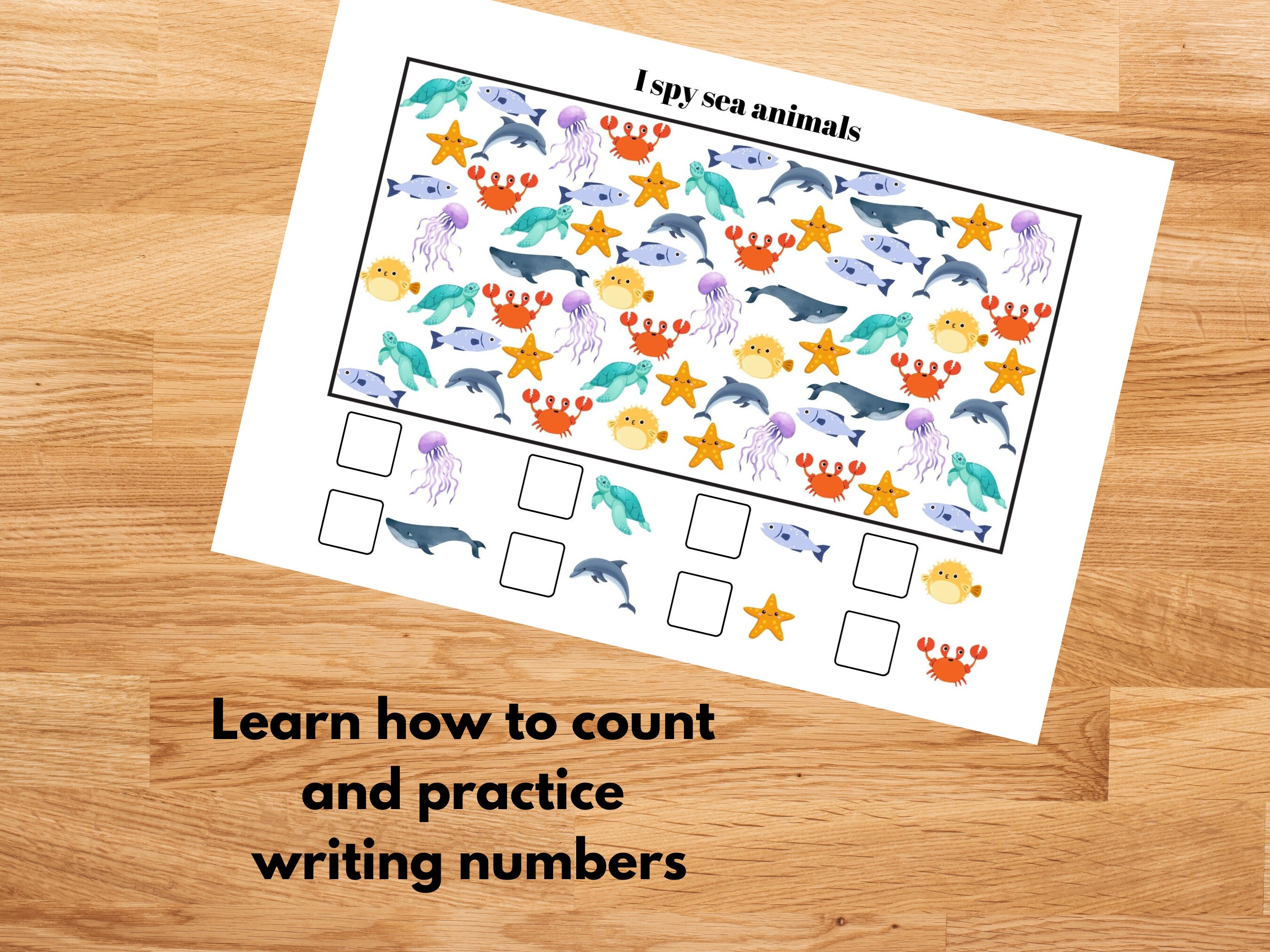 Animal I Spy Printable Game for Toddlers, Counting Math Games, Find and ...