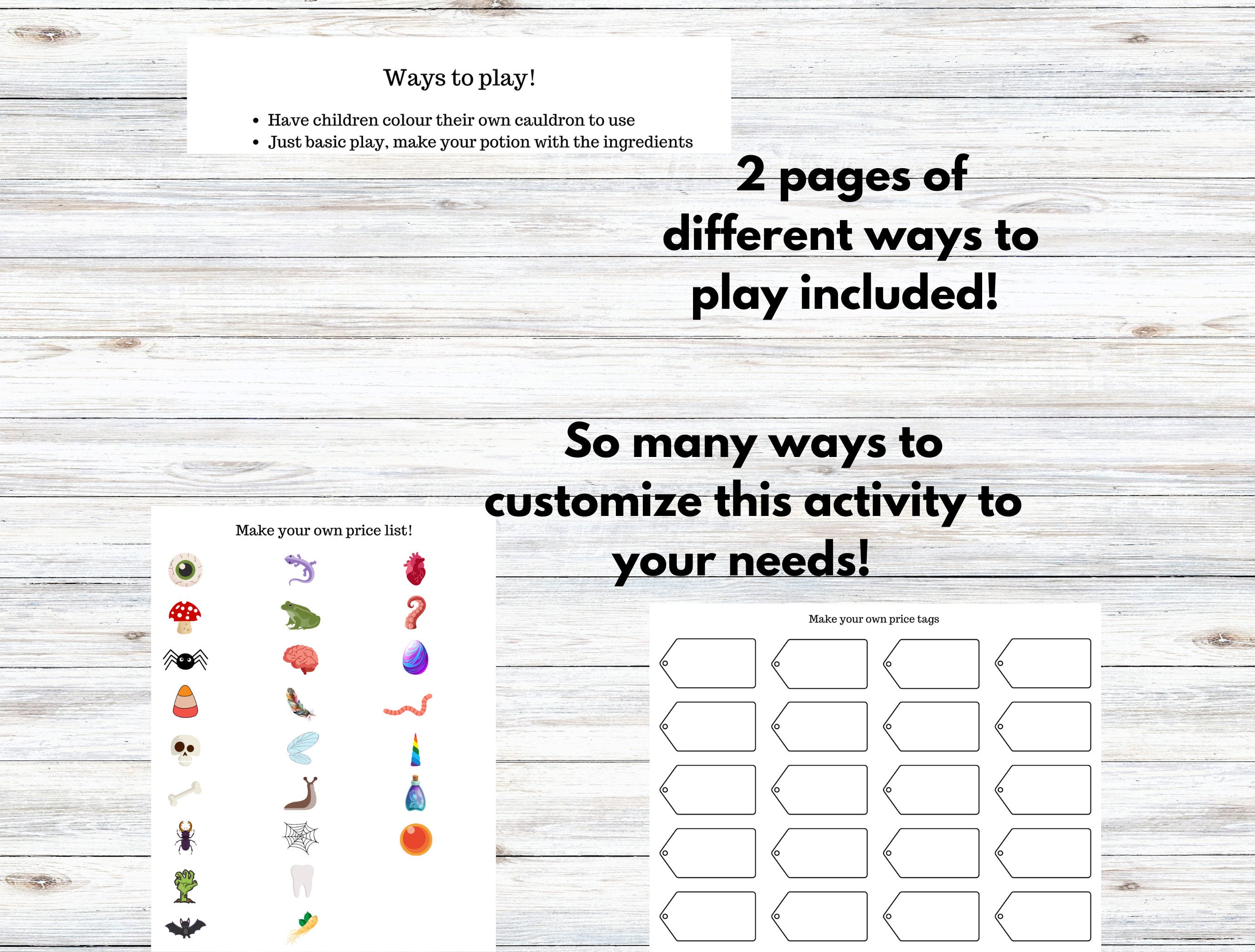 Potion Making Pretend Play Witchs Brew Potion Recipe - Etsy