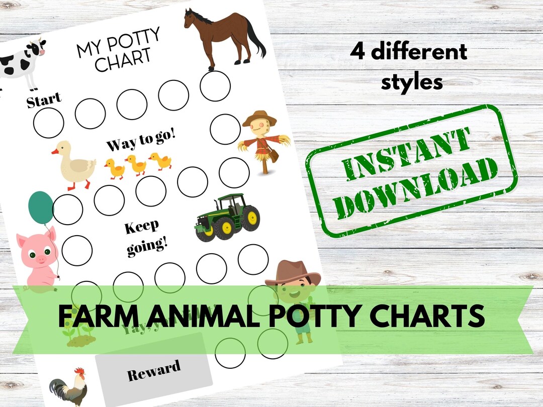 Farm Animal Potty Chart Printable Reward Chart Montessori - Etsy UK