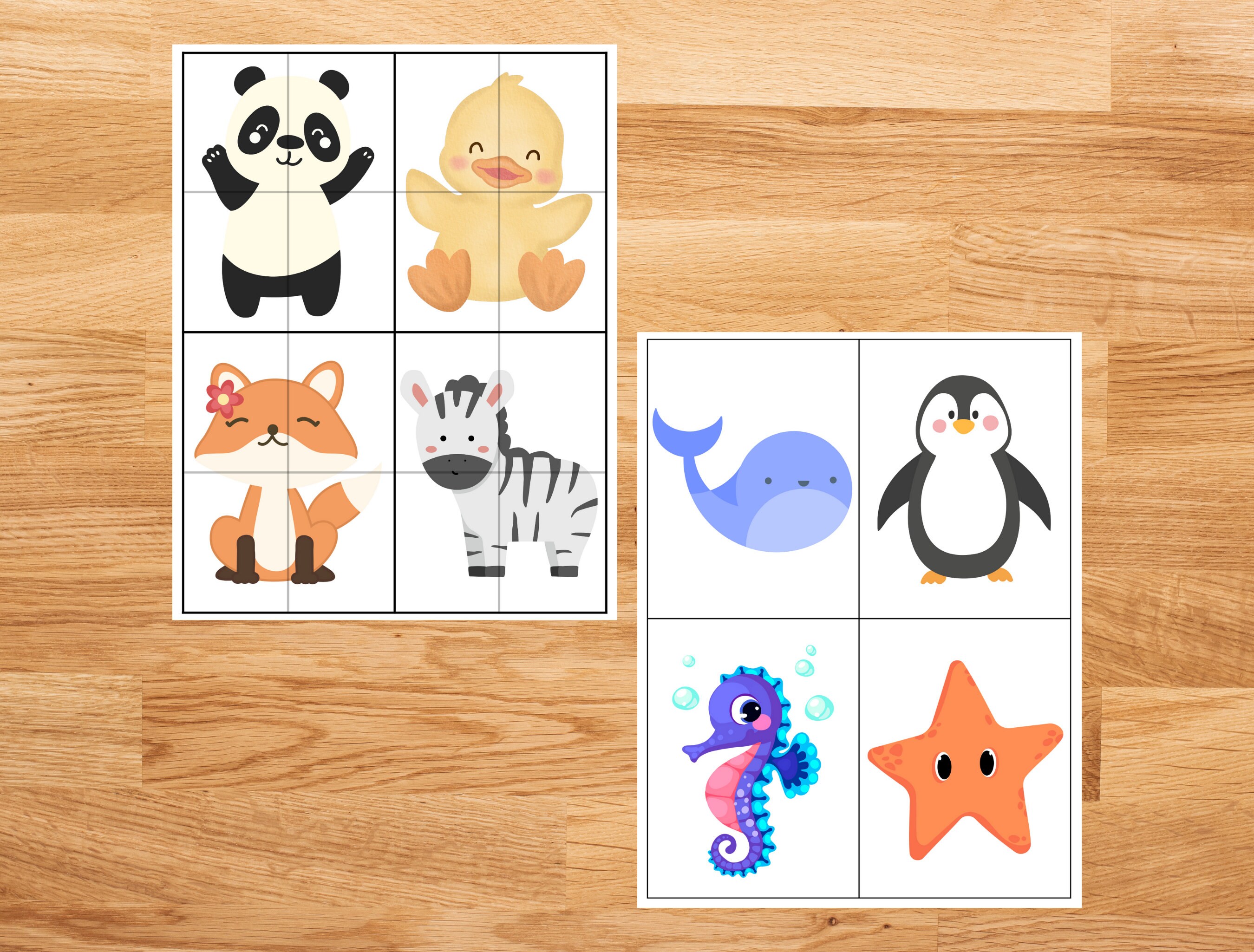 Animal Puzzle Matching Game Printable, Logic Puzzle Brain Teaser ...