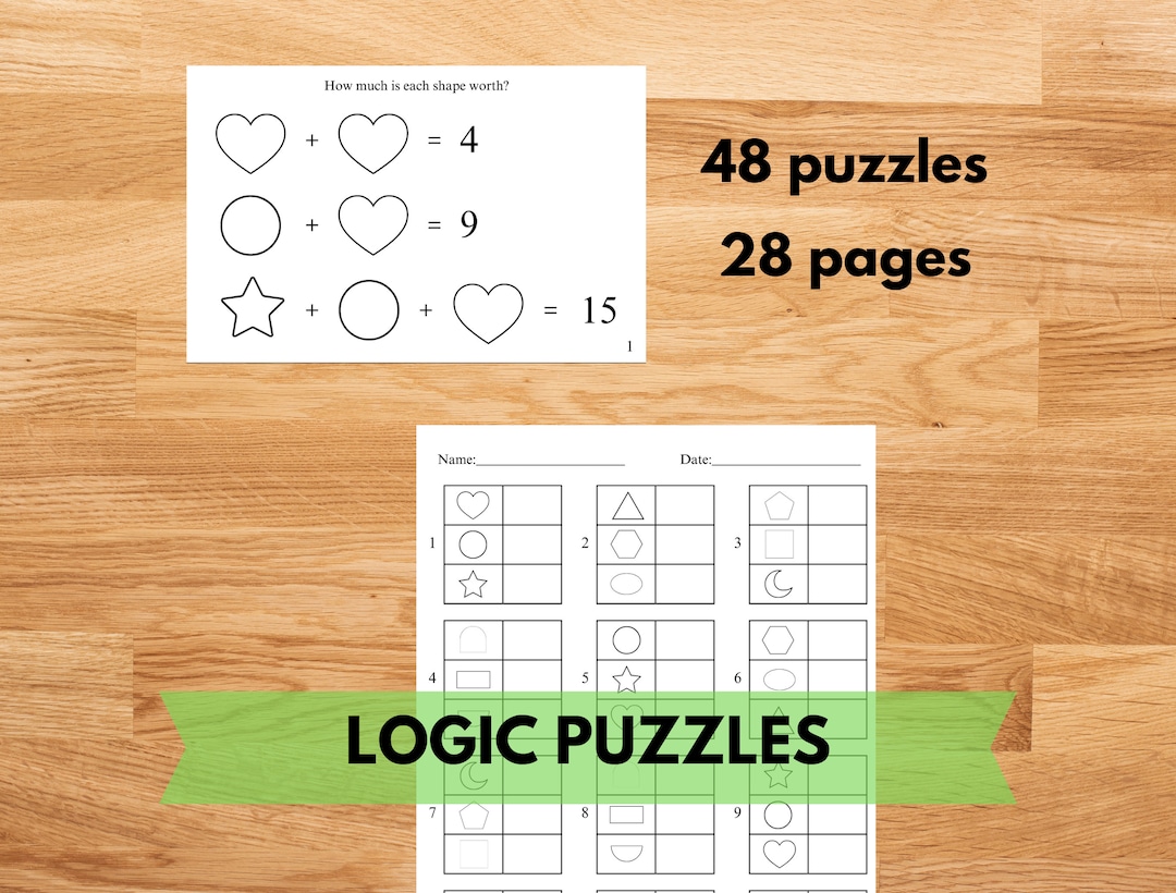 Logic Puzzle Brain Teasers Printable, Critical Thinking Math Games ...