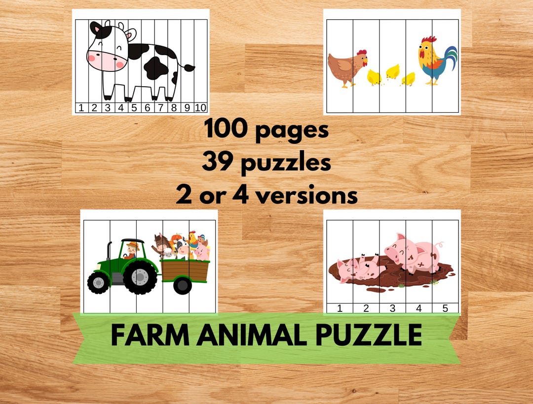Farm Animal Sequencing 1-10 Puzzle Toddler Printable Activity. Perfect ...