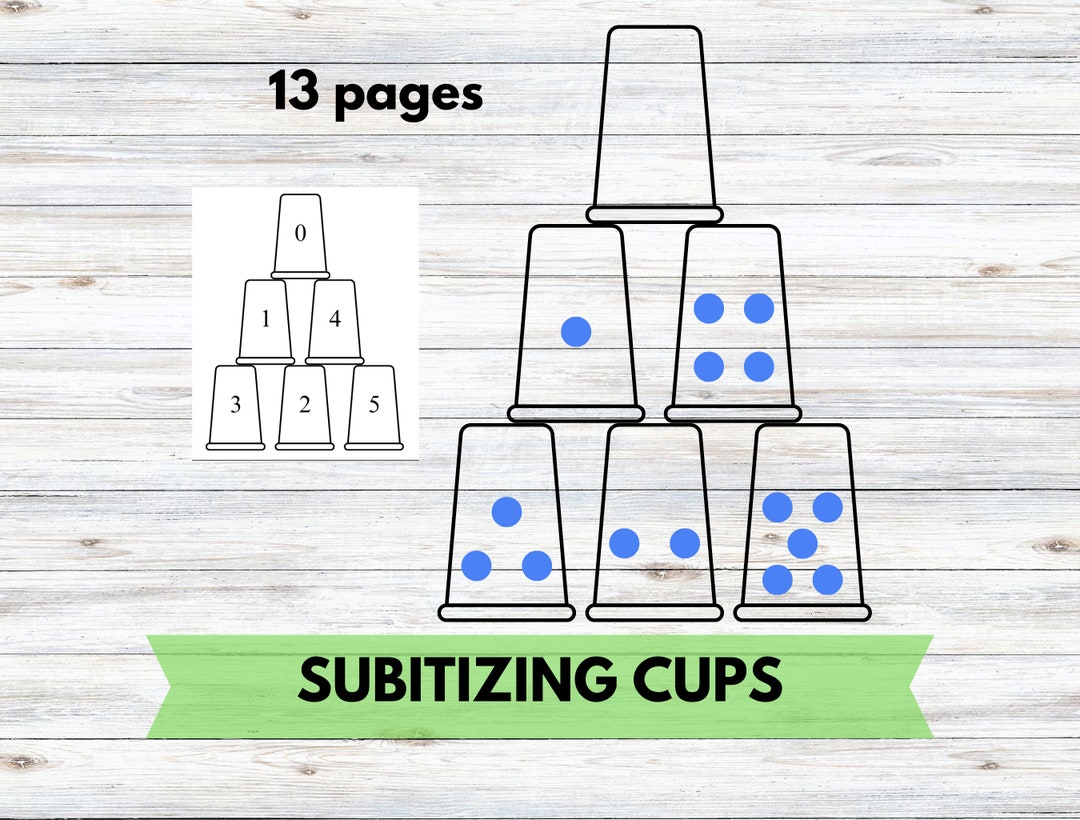 Subitizing Cups Math Game Printable, Number Sense Number Sorting, Fine ...