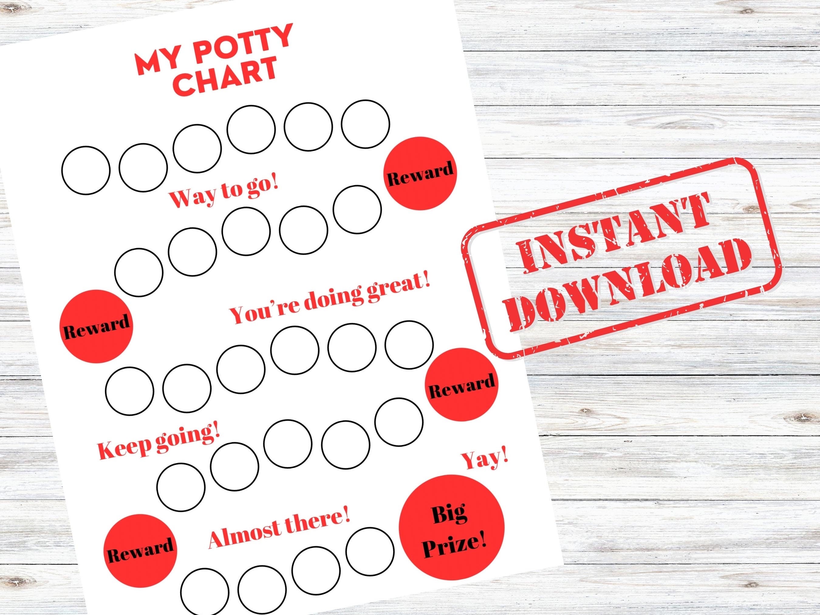 Colourful Potty Chart Printable Toddler Reward Chart Custom - Etsy España
