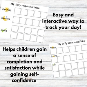Visual Calendar Daily Routine Chart Editable, Printable Responsibility ...