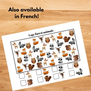 Animal I Spy Printable Game for Toddlers, Counting Math Games, Find and ...