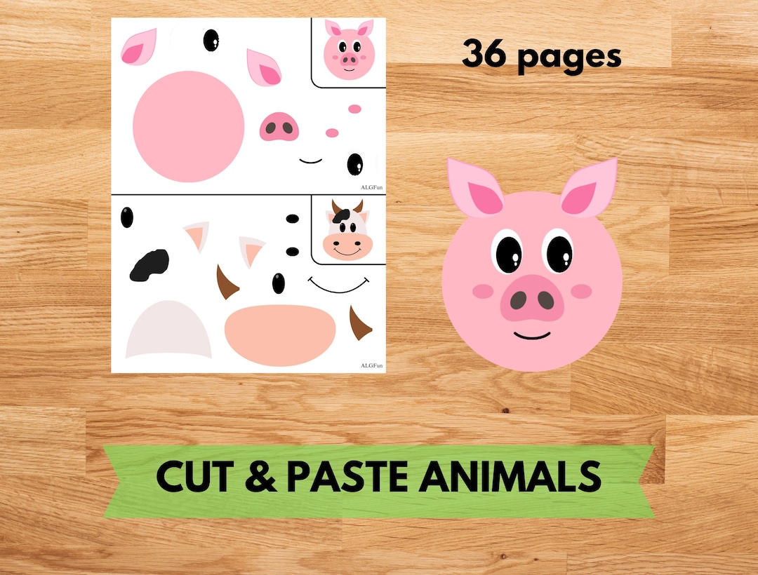 Farm Animal Cut and Paste Gluing Toddler Printable Activity. Perfect ...