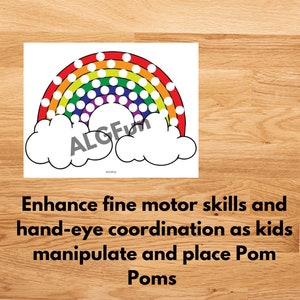 Pompom Rainbow Color Matching Printable Activity for Toddlers. Perfect ...