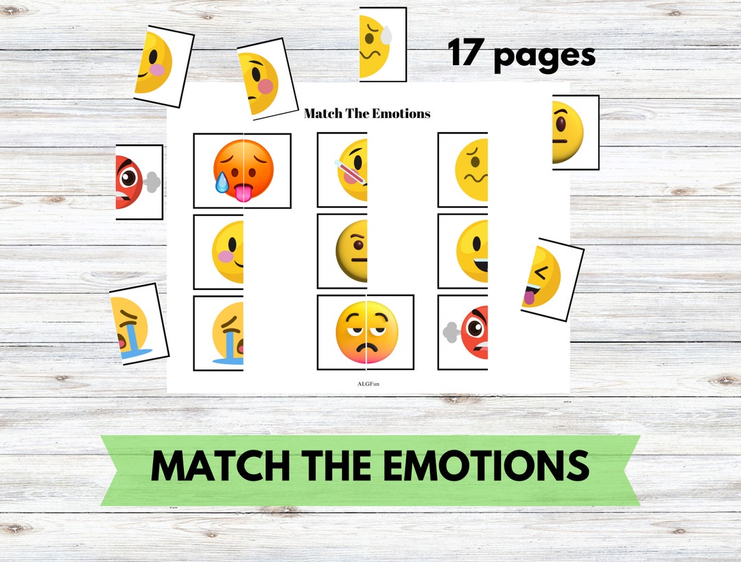Match the Emotion Halves Printable, Feelings Chart Calm Down Corner ...