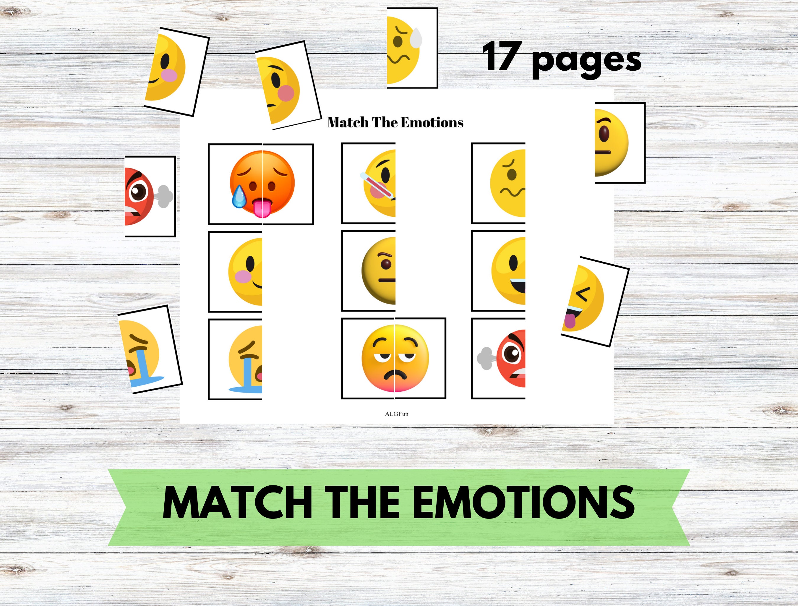 Match the Emotion Halves Printable, Feelings Chart Calm Down Corner ...