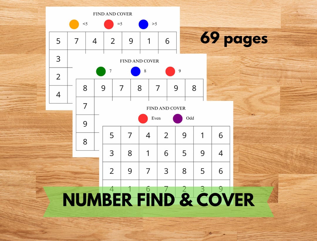 Number Find and Cover Worksheet Toddler Printable Activity. Perfect for ...