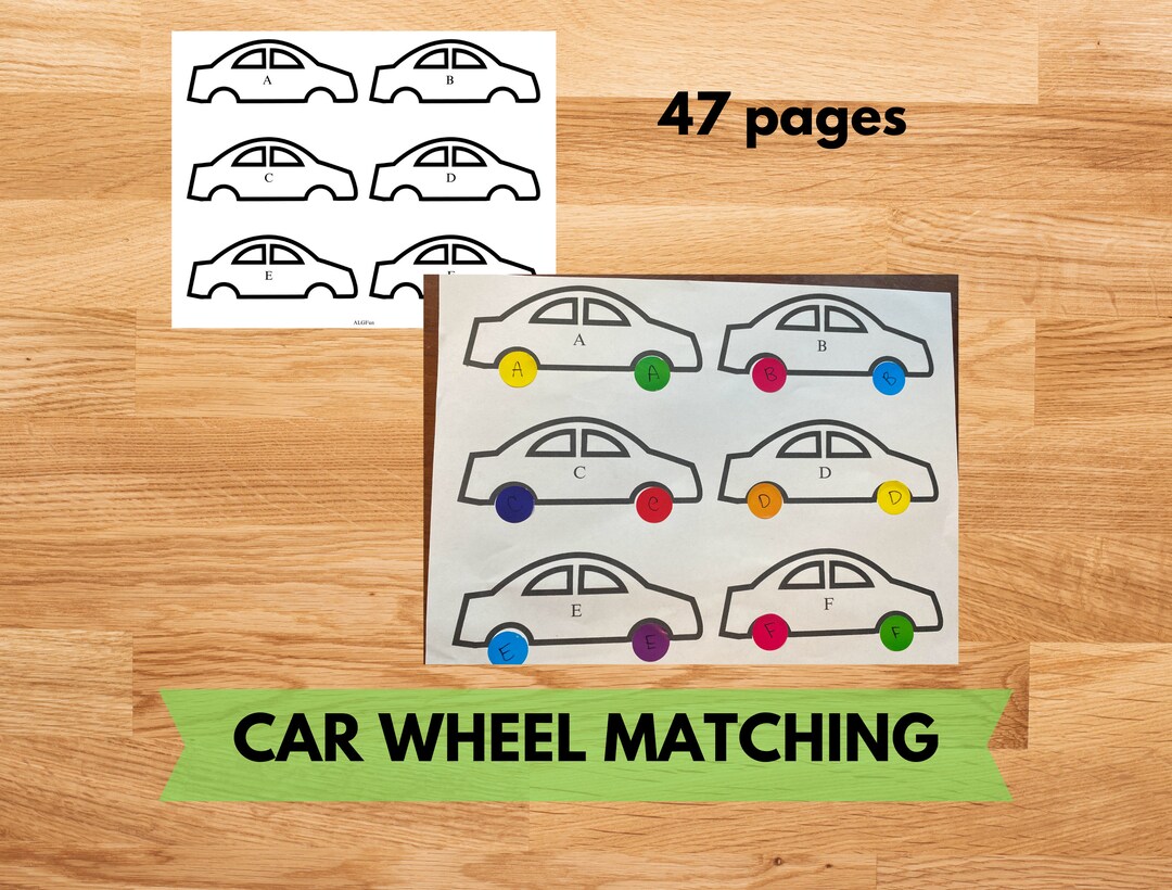 Car Wheel Alphabet Matching Printable Activity for Toddlers. Perfect ...
