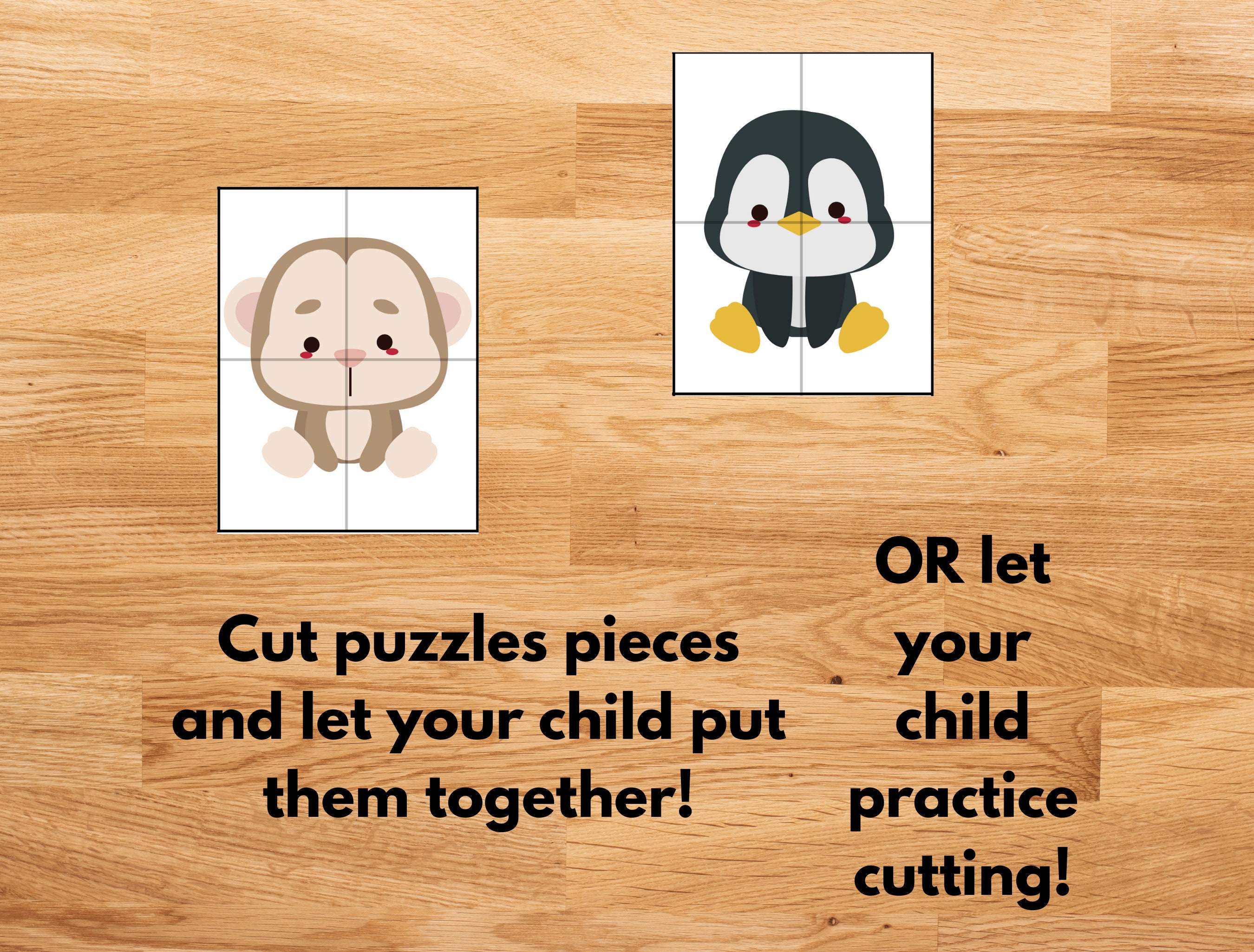Animal Puzzle Matching Game Printable, Logic Puzzle Brain Teaser ...