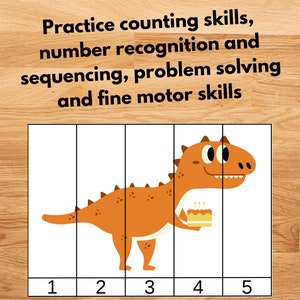 Dinosaur Sequencing Puzzle Printable Activity for Toddlers Perfect for ...