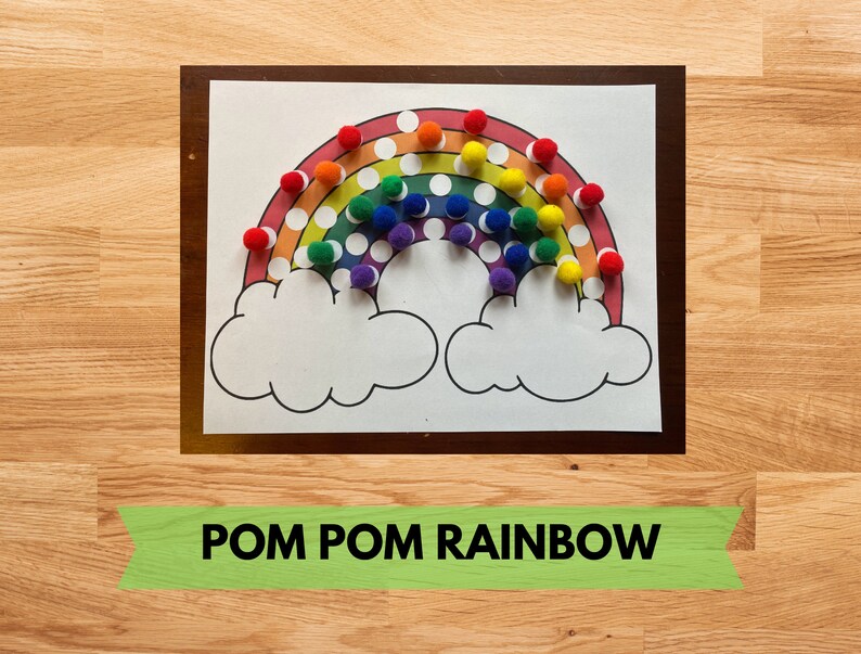 Pompom Rainbow Color Matching Printable Activity for Toddlers. Perfect ...