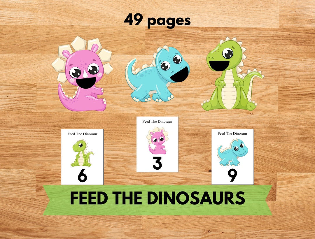 Feed the Dinosaur Sensory Bin Toddler Printable Activity, Perfect for ...
