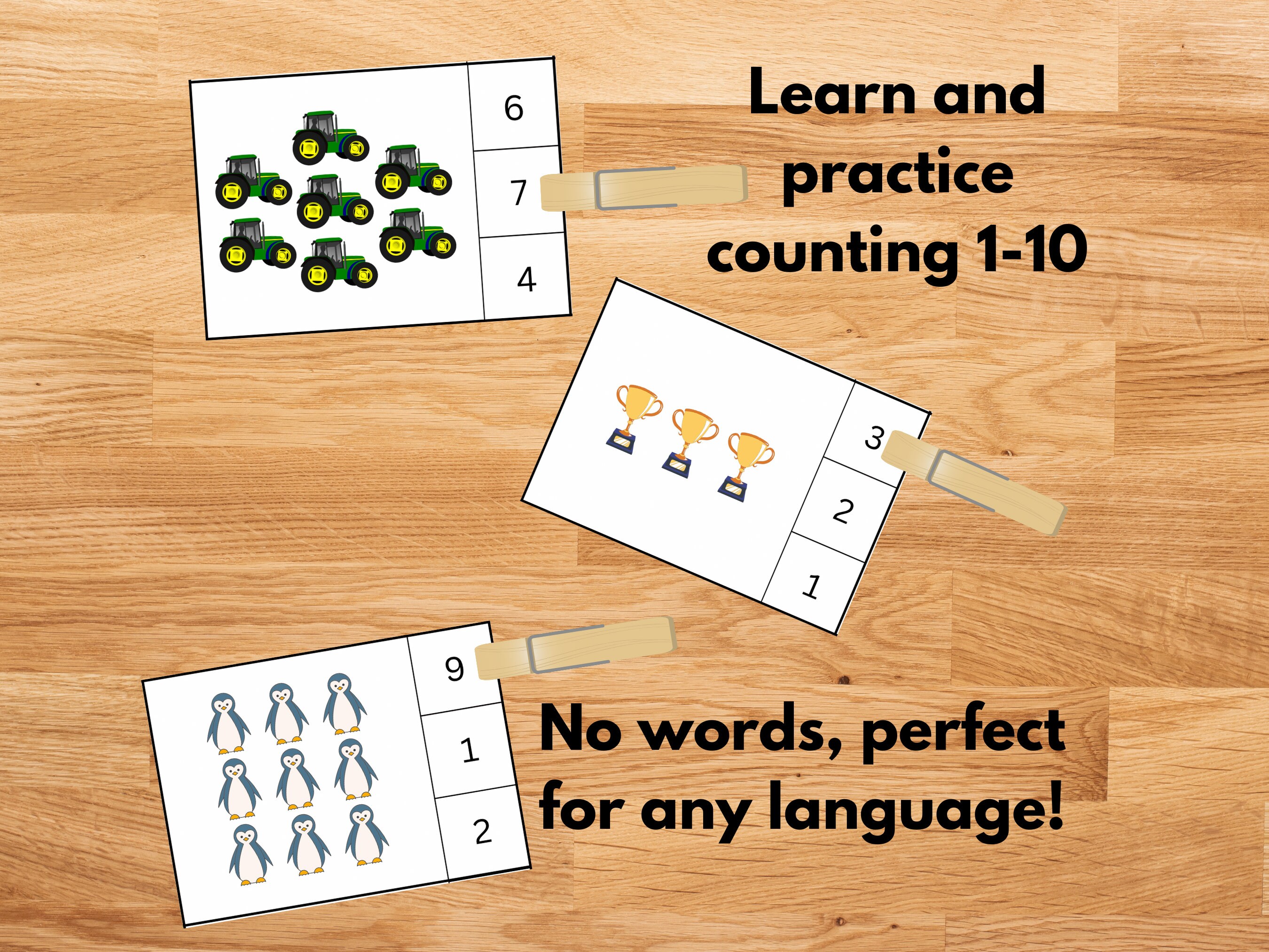 Count and Clip Cards Printable Activity, Number Recognition and ...