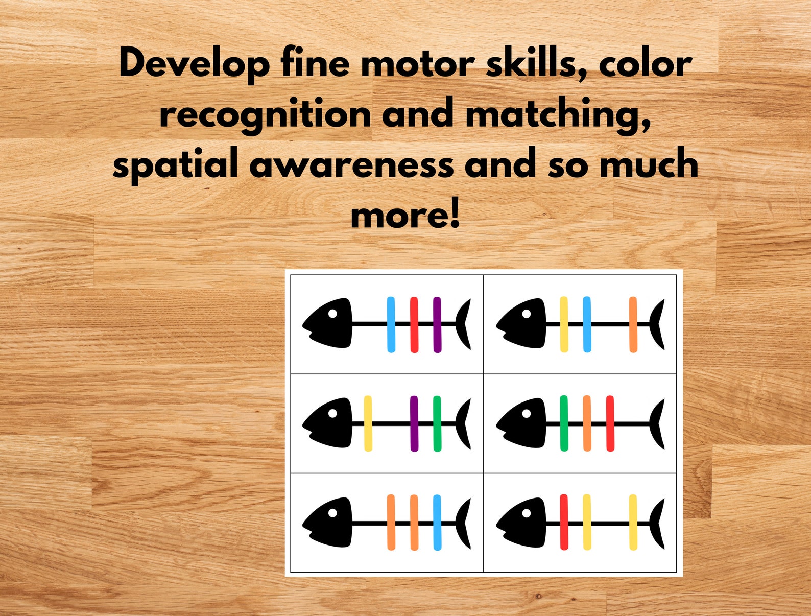 Popsicle Stick Fish Color Matching Printable Toddler Activity. Perfect ...