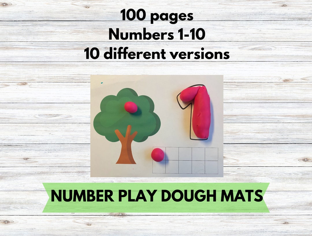 Number Play Dough Mats Printable, Counting and Number Recognition 1-10 ...