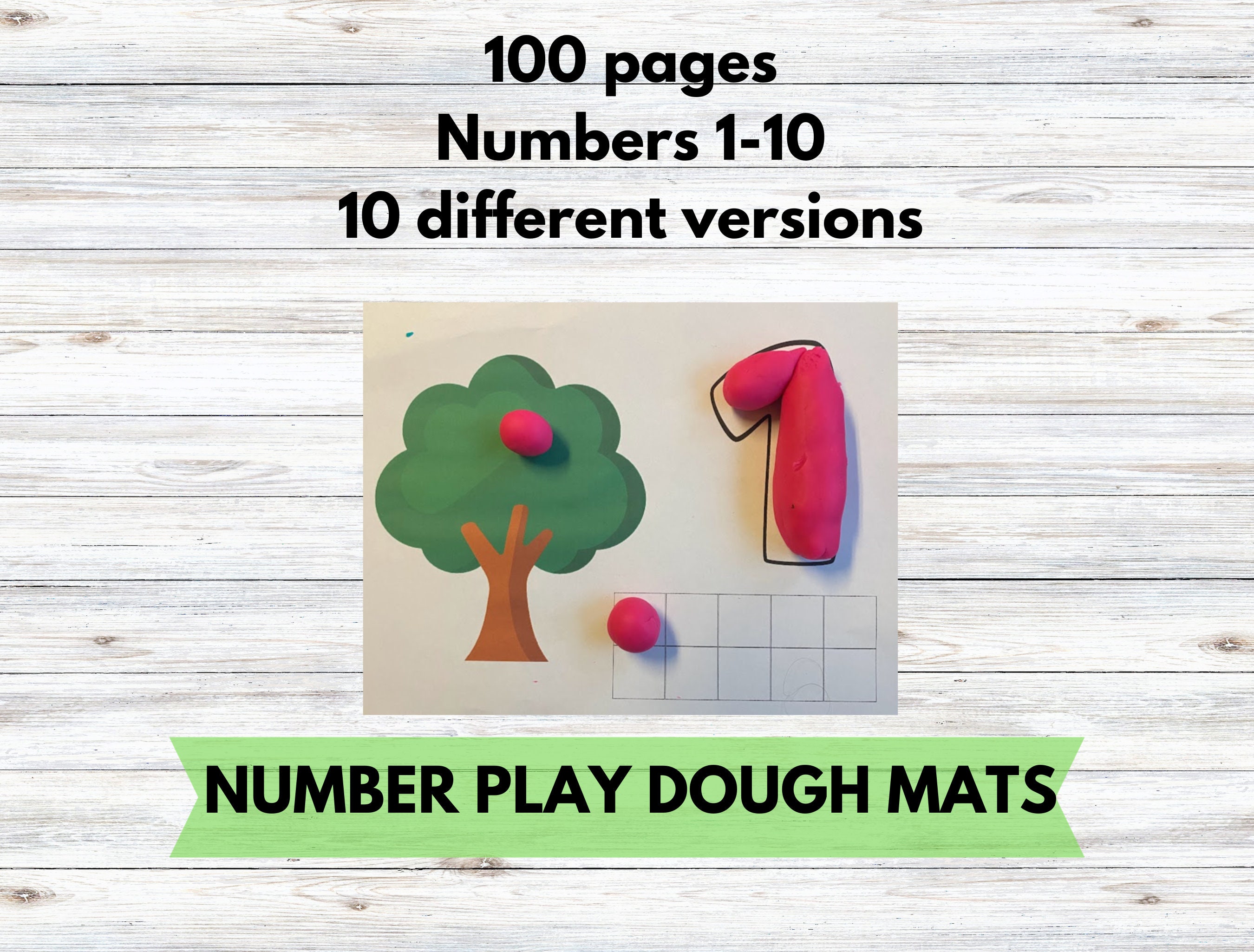 Number Play Dough Mats Printable, Counting and Number Recognition 1-10 ...