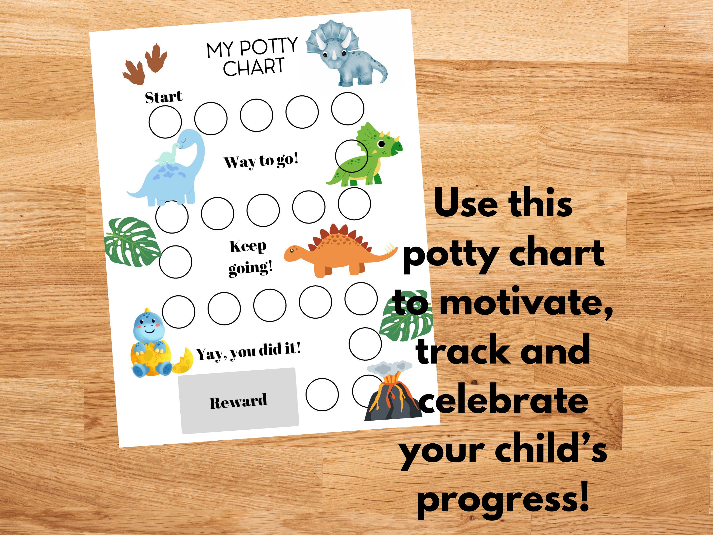 Dinosaur Potty Chart Editable Printable for Toddlers. Custom Boy Poop ...