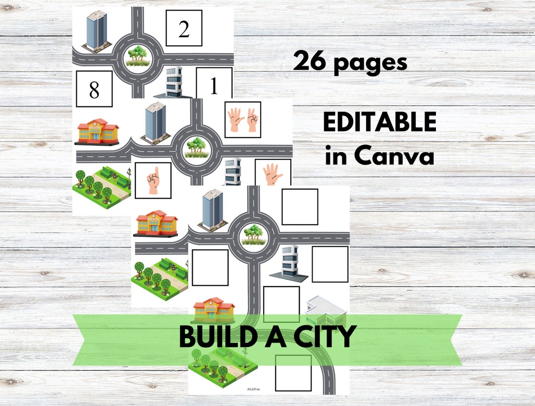 Build A City Number Recognition Counting 1-10 Visual - Etsy