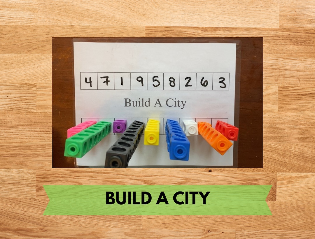Build A City Number Recognition Building Blocks Printable, Snap Cube ...