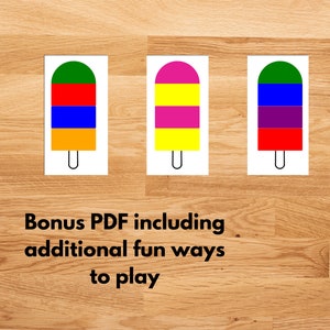 Popsicle Stick Match Color Recognition Toddler Printable Game. Perfect ...