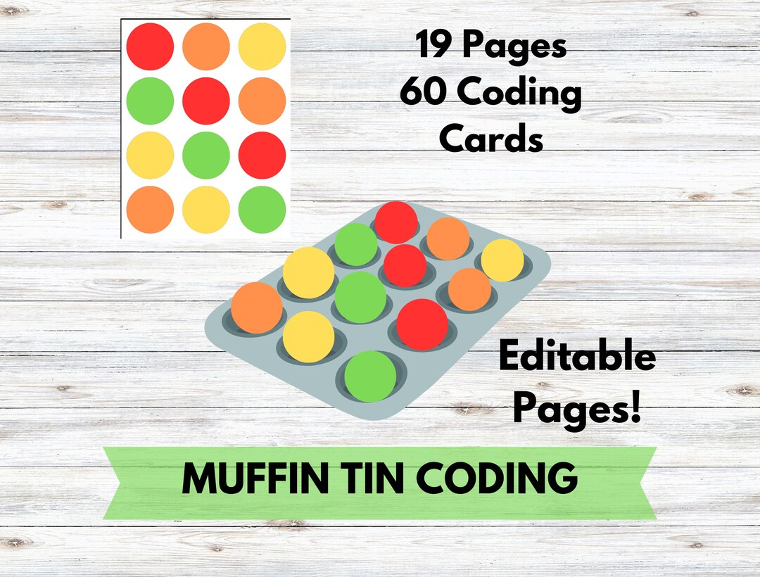 Editable Muffin Tin Coding Colour Matching Learning Colours - Etsy