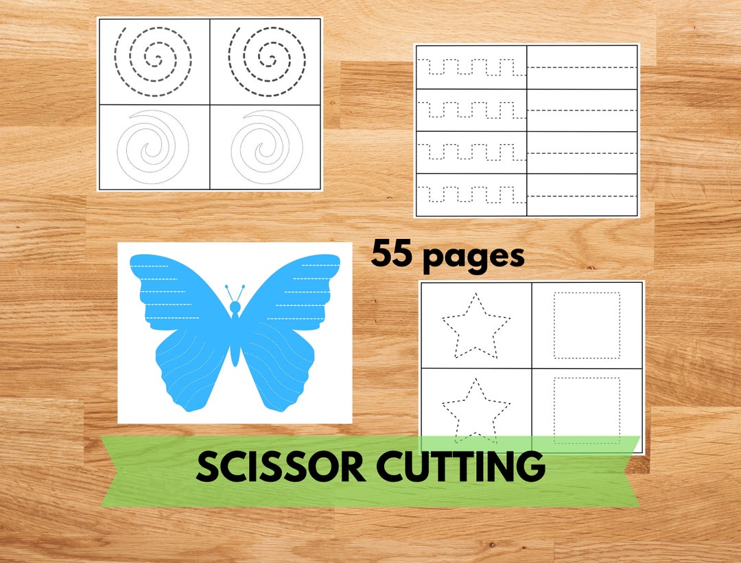 Scissor Cutting Practice Learning Worksheets, Fine Motor Skills ...