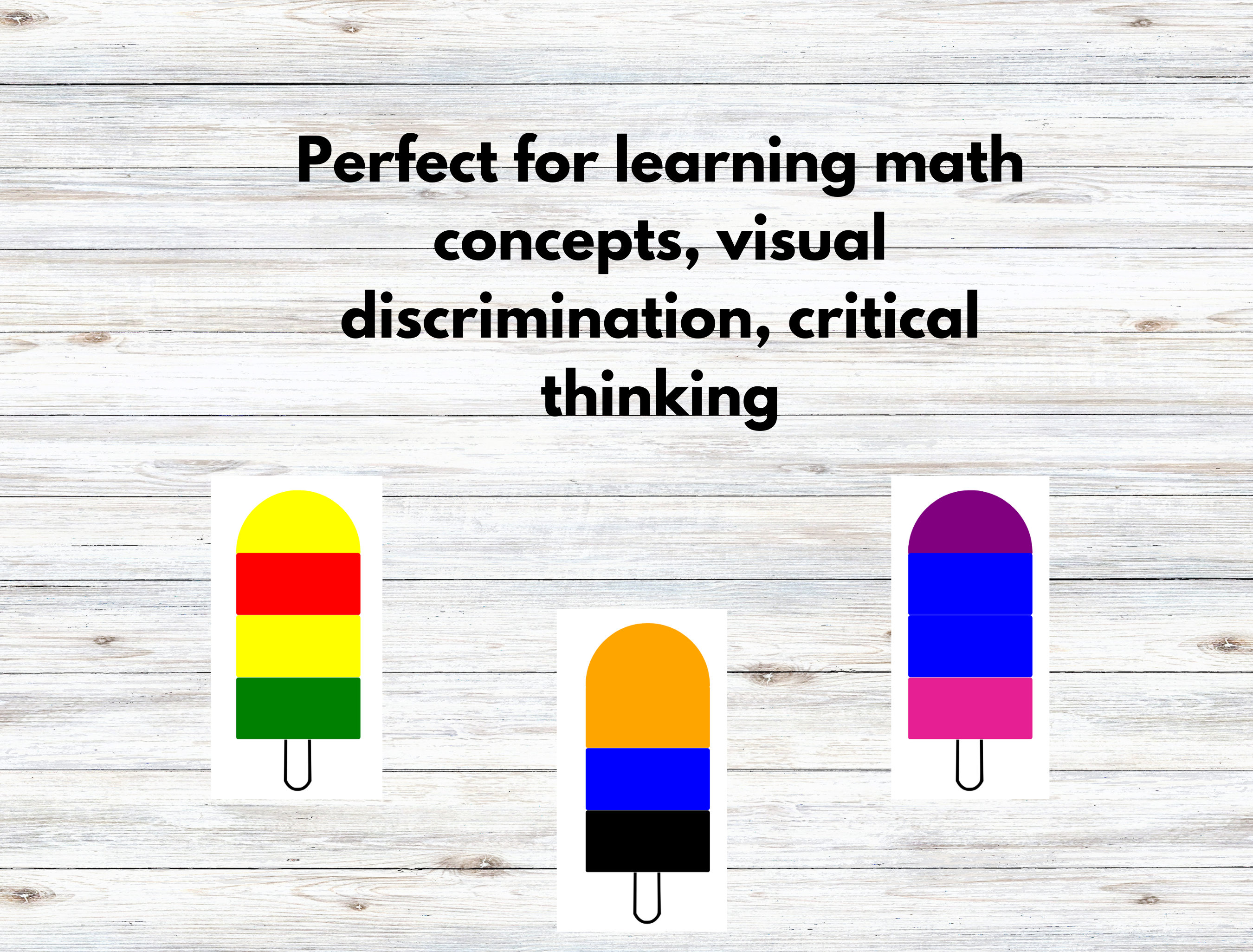 Popsicle Color Matching Game Printable, Ice Cream Math Games, Problem ...