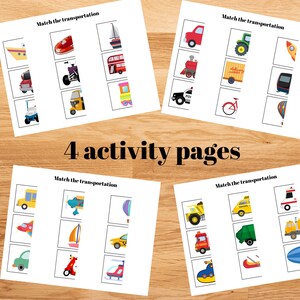 Match the Transportation Vehicles Halves Puzzle Printable, Matching ...